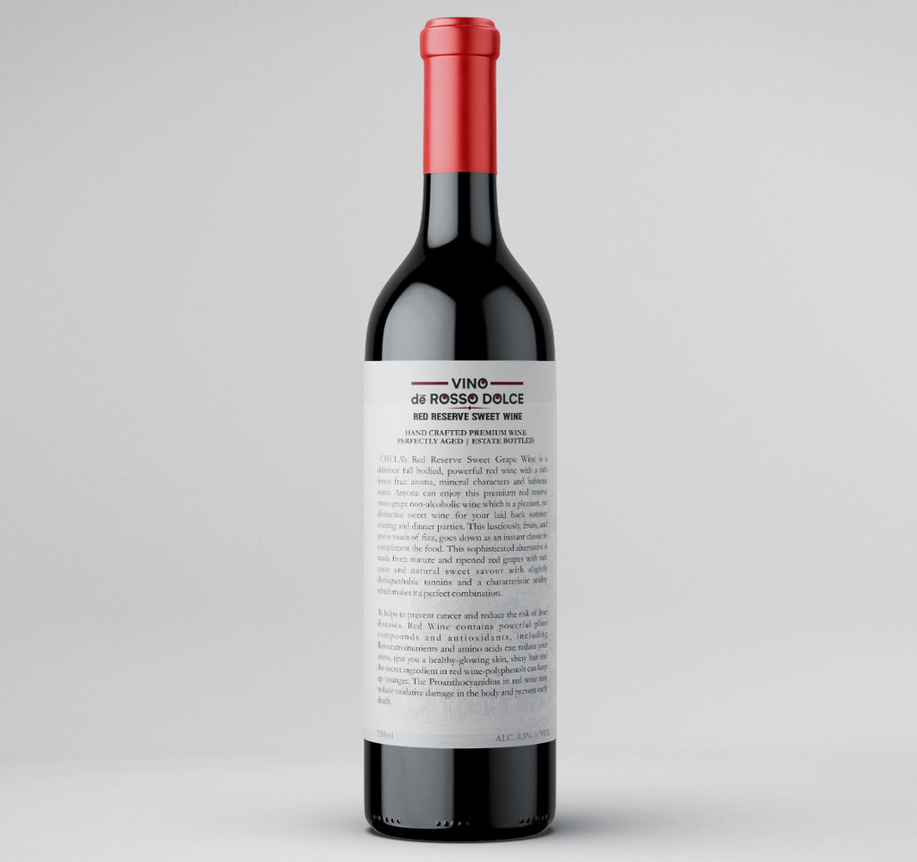 Chula Natural Non-Alcoholic Red Reserve Sweet Wine | Vino de Rosso Dol ...