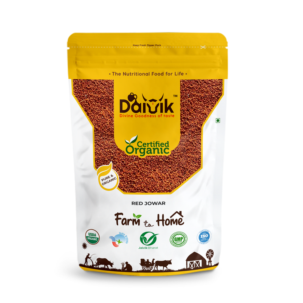 Organic Red Jowar Millet Whole Grains Sorghum Cholam | DAIVIK ORGANIC